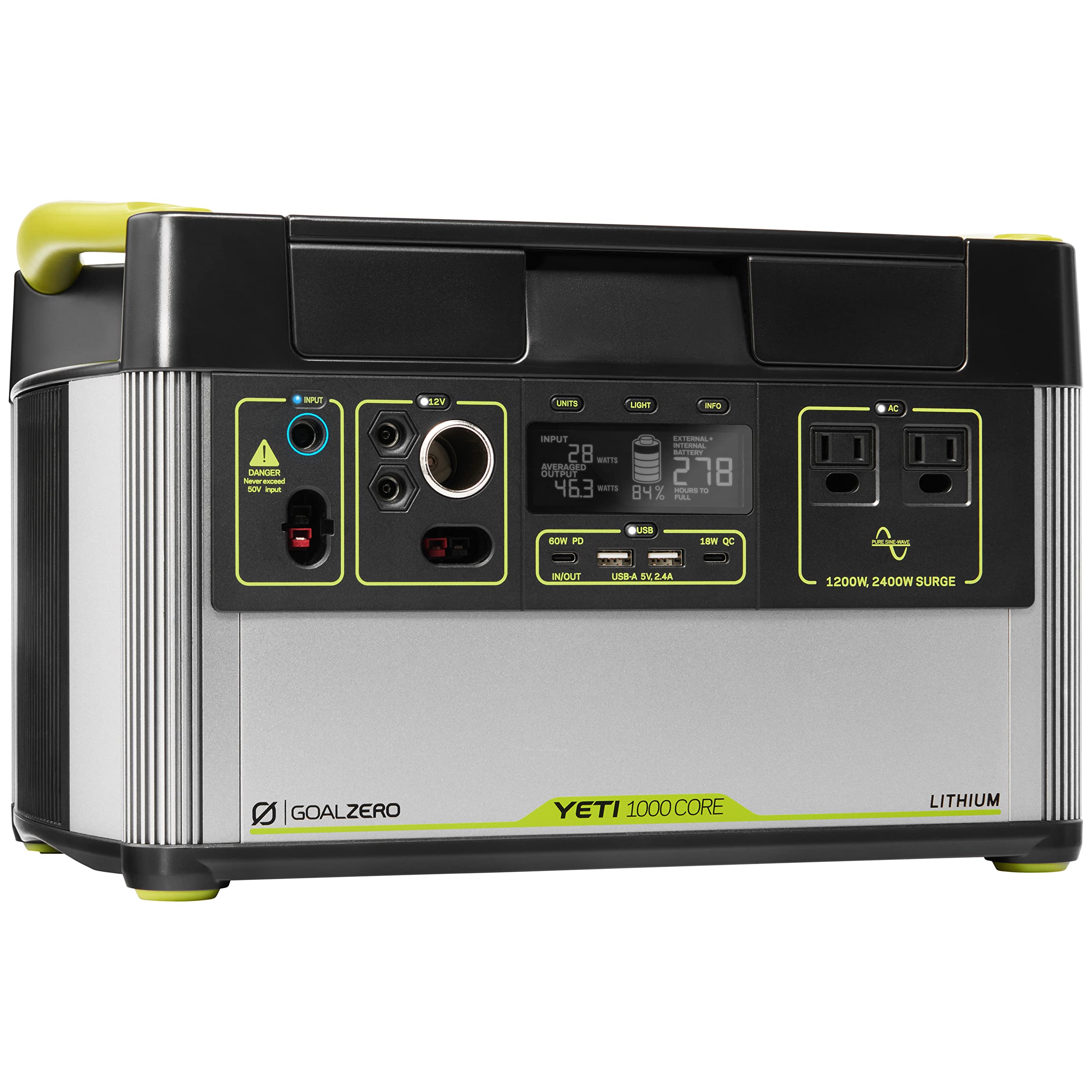 Goal Zero Yeti 1000 Core Portable Power Station, 1,000 W, Solar-Powered Generator (Solar Panel Not Included), USB-A/USB-C Ports and AC Outlets, Power for Camping (Yeti 1000 Core)