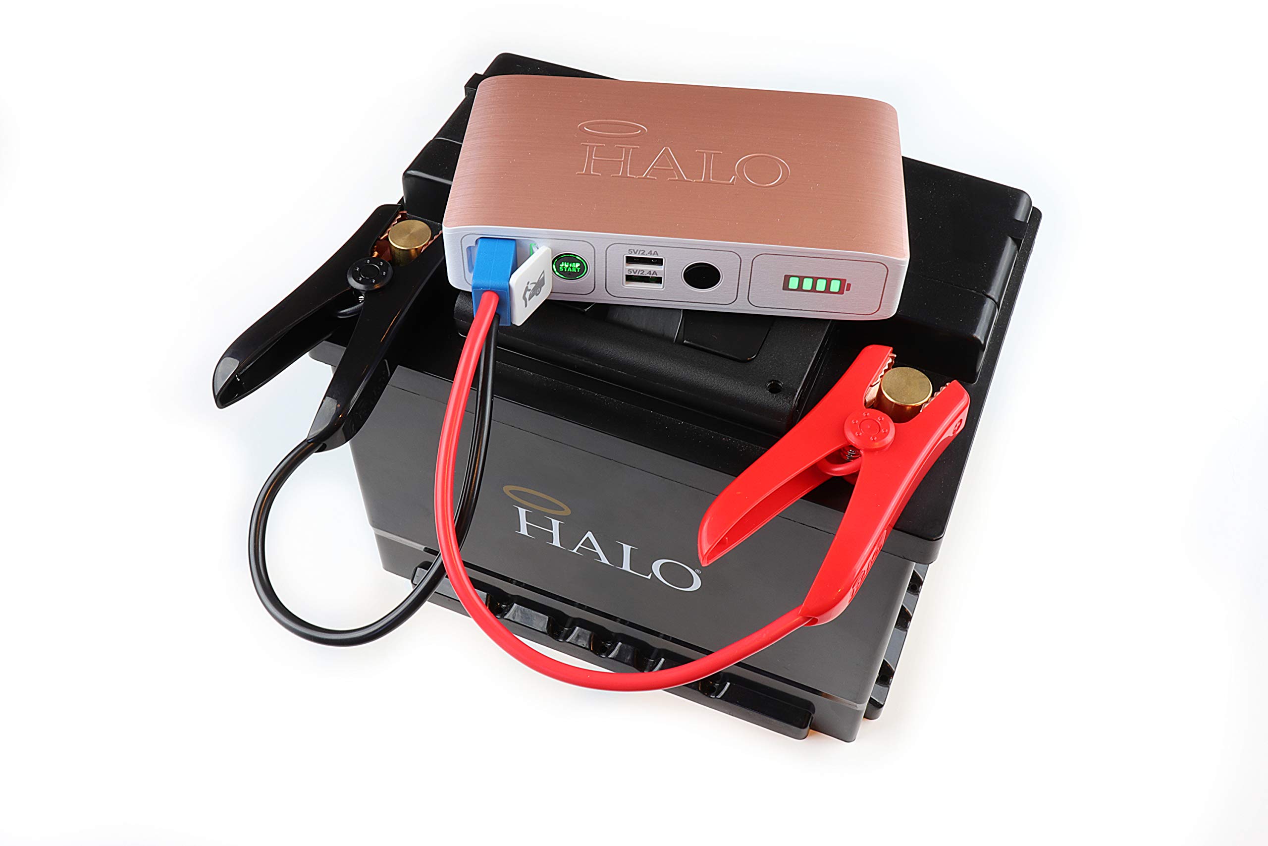 HALO Bolt Compact Portable - Car Battery Jump Starter with 2 USB Ports to Charger Devices, Portable - Rose Gold