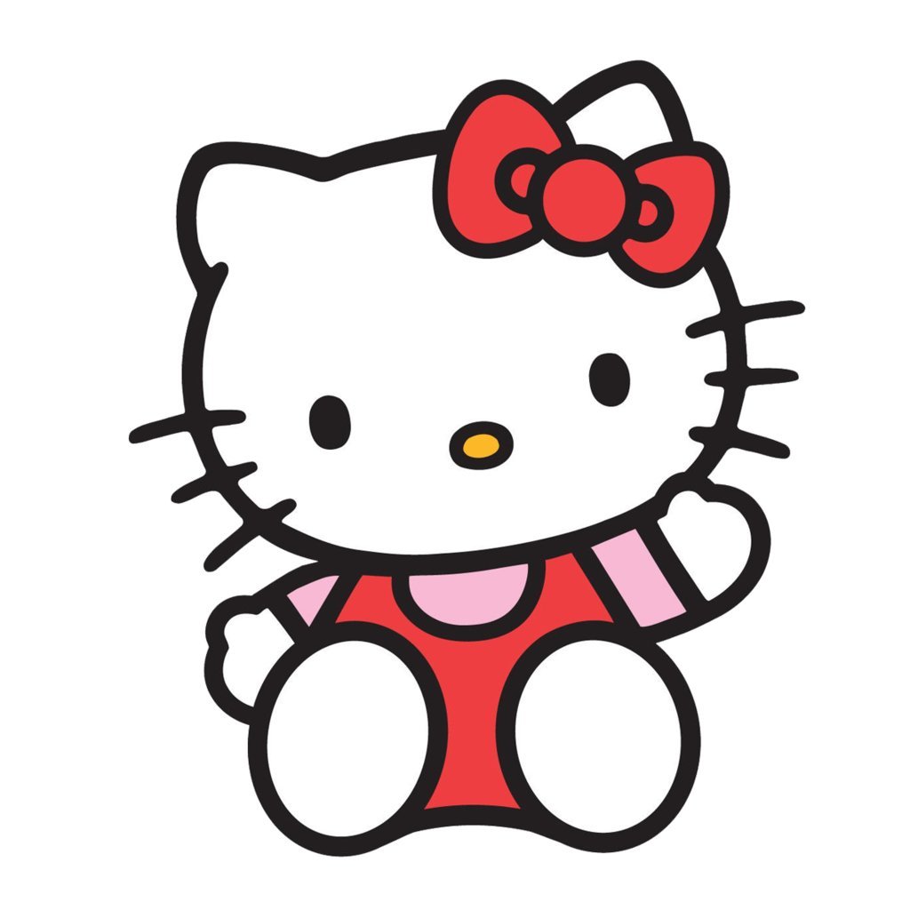 Hello-Kitty OriginalStickers0371 Set Of Two (2x) Stickers , Laptop , Car , Truck , Size 4 inches on Longer Side
