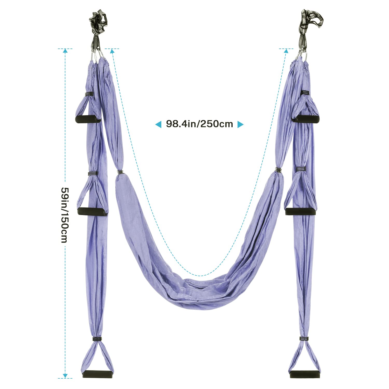 Gonex Aerial Yoga Swing Set, Trapeze Hammock Sling, Antigravity Inversion Ceiling Hanging Include Daisy Chain, Carabiner, Post Guide for Beginners Relax Relieve Back Pain