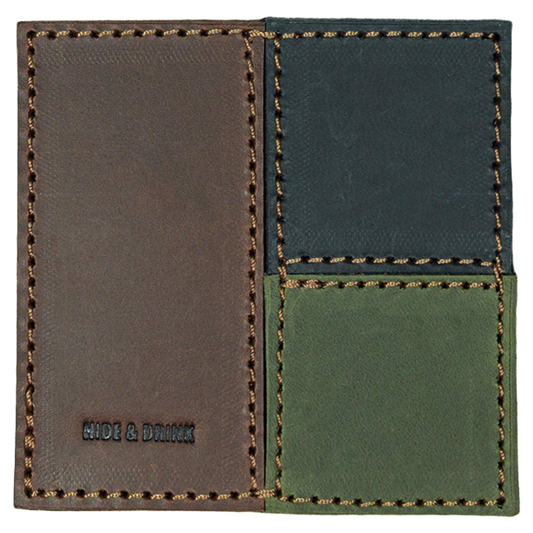Hide & Drink, Thick Leather Mosaic Coasters (6 Pack), Furniture Protection, Home & Office Accessories, Handmade :: Multicolor