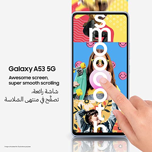 SAMSUNG Galaxy A53 5G Dual A536E 256GB 8GB RAM Factory Unlocked (GSM Only | No CDMA - not Compatible with Verizon/Sprint) - Blue