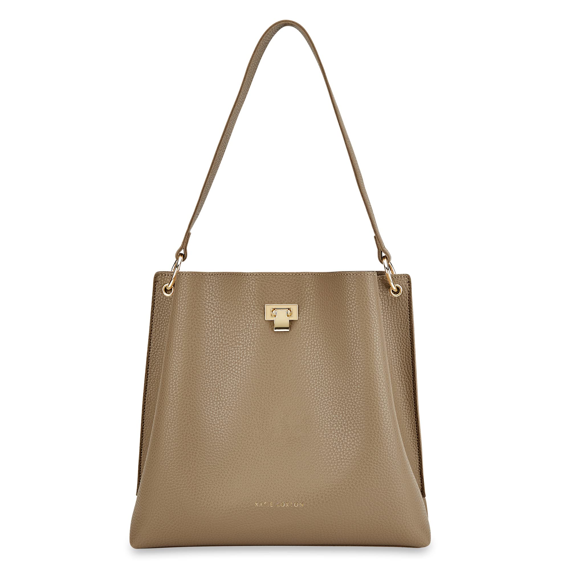 KATIE LOXTON Reese Womens Medium Vegan Leather Shoulder Handbag Purse (Taupe)