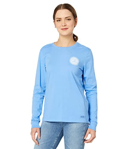 Life is Good Trippy Here Comes The Sun Long Sleeve Crusher-Lite™ Tee Cornflower Blue LG (US 12-14)