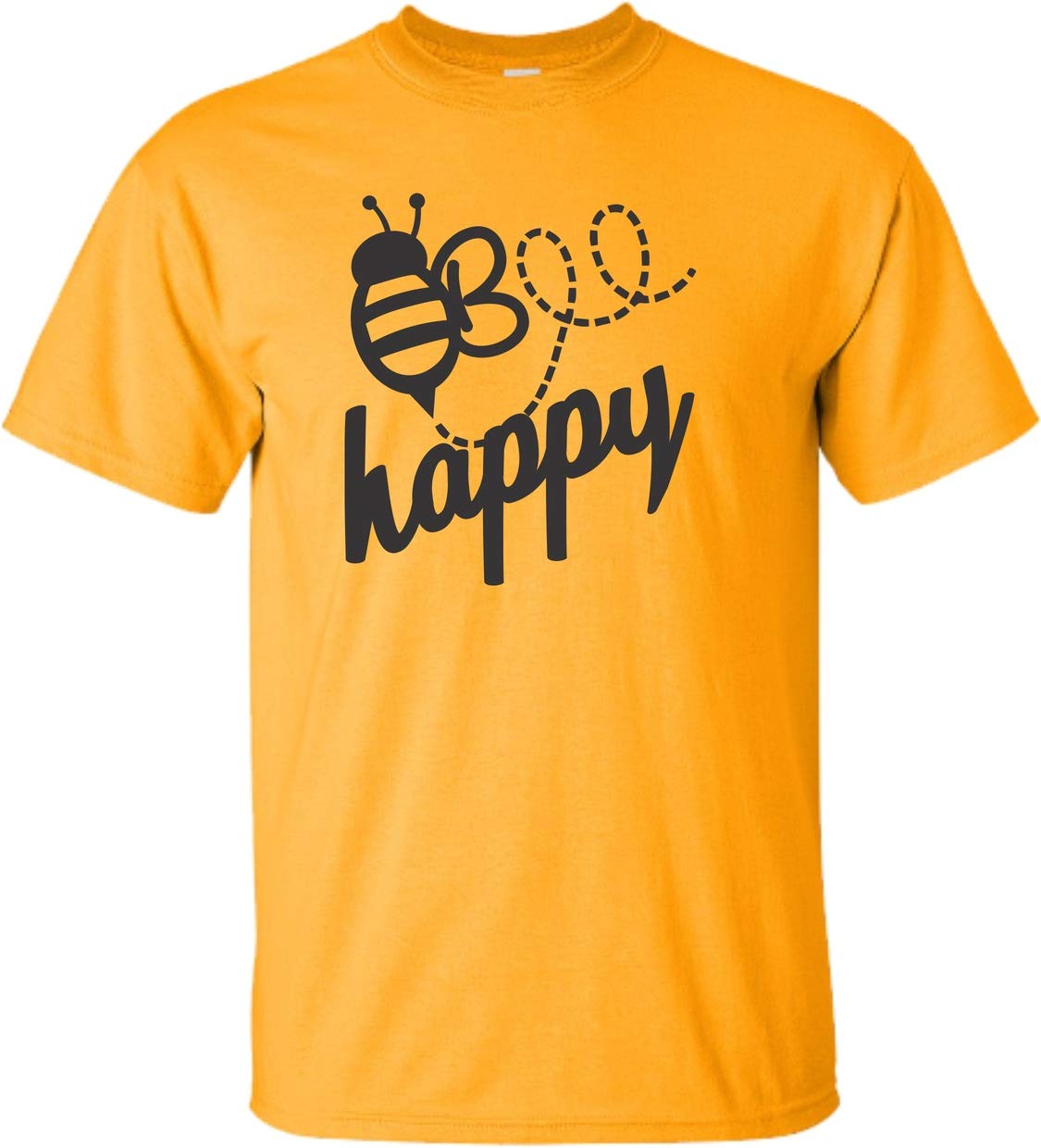 Go All Out YS 6-8 Gold Youth Bee Happy T-Shirt