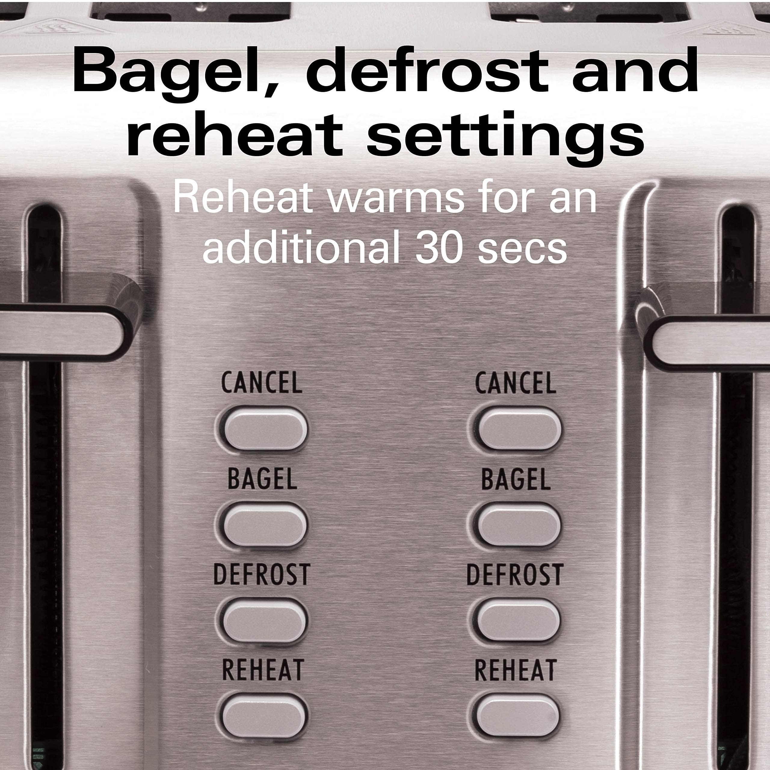 Hamilton Beach Professional Professional 4 Slice Toaster, with Bagel, Defrost & Reheat Settings, Stainless Steel (24990)