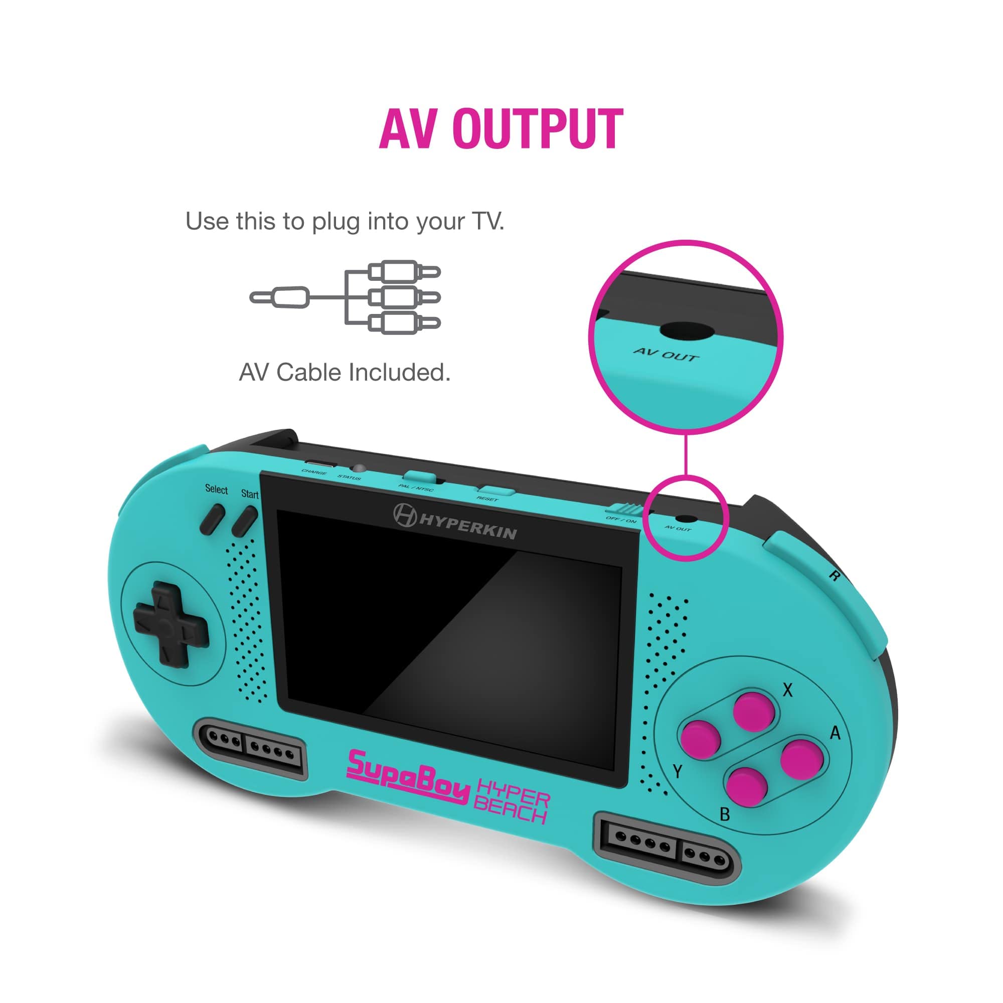 Hyperkin SupaBoy Portable Pocket Console for Super NES/Super Famicom (Hyper Beach) - Super NES;