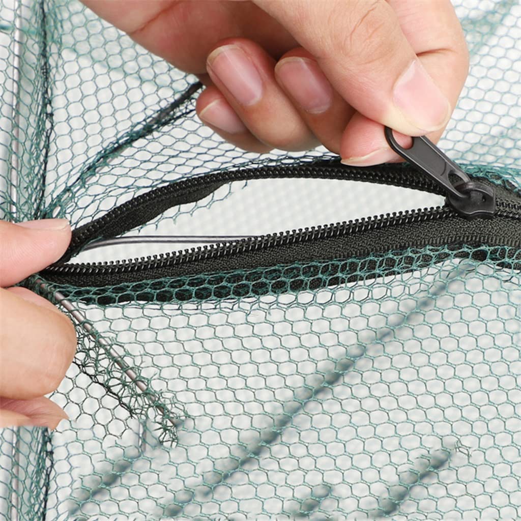 LDCHNH 12/16/20 Hole Cast Fishing Crayfish Crab Cage Nylon Foldable for Fishing Tools Traps Landing (Color : Gray, Size : 20 Holes)