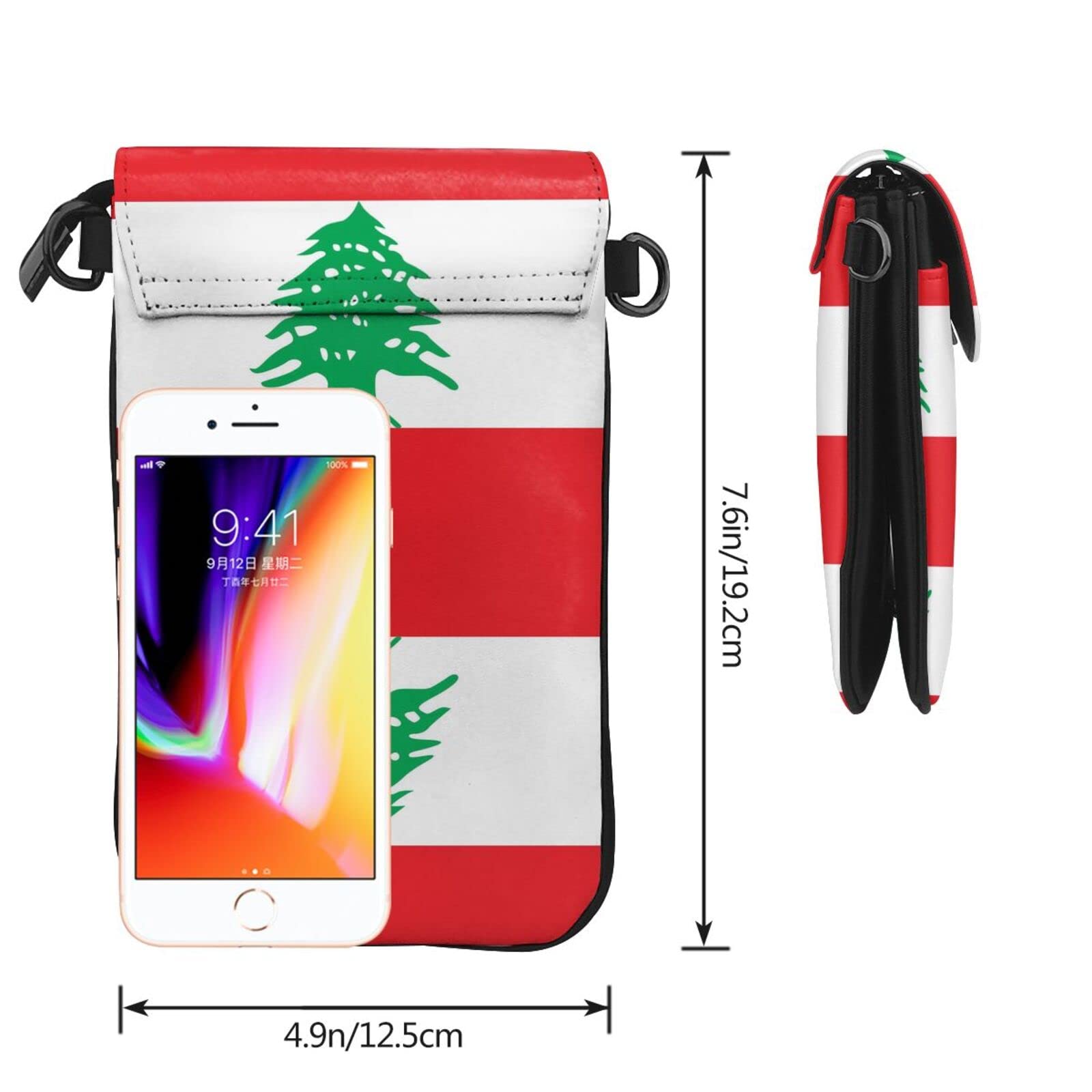 Lebanese Flag Small Crossbody Bag Cell Phone Pouch for Women Wallet Bag Coin Purse