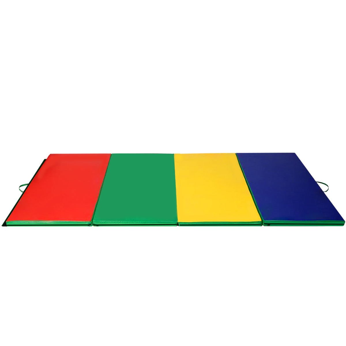 Giantex Folding Exercise Mat with Carrying Handles Panel Thick Gym Fitness Exercise Yoga Exercise Mat Lightweight Home Gym Mat (Multicolor, 4'x10'x2")