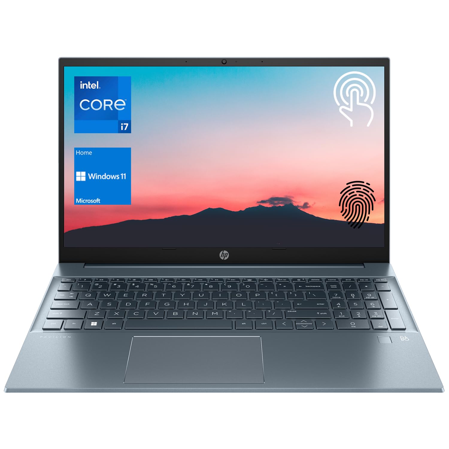 HP Pavilion Laptop, 15.6" FHD Touchscreen, 13th Gen Intel Core i7-1355U Processor, 64GB RAM, 4TB PCIe SSD, Webcam, Fingerprint Reader, Backlit KB, Wi-Fi 6, Windows 11 Pro, Blue