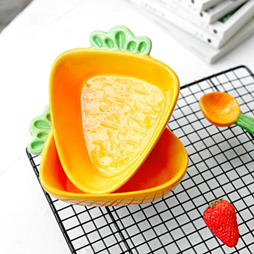Luxshiny Decorative Tray Easter Candy Bowl, Carrot Shaped Ceramic Serving Dish Bowls Rice Bowls Salad Bowls Soup Bowls Candy Nut Dish Easter Decorations Coffee Table Tray