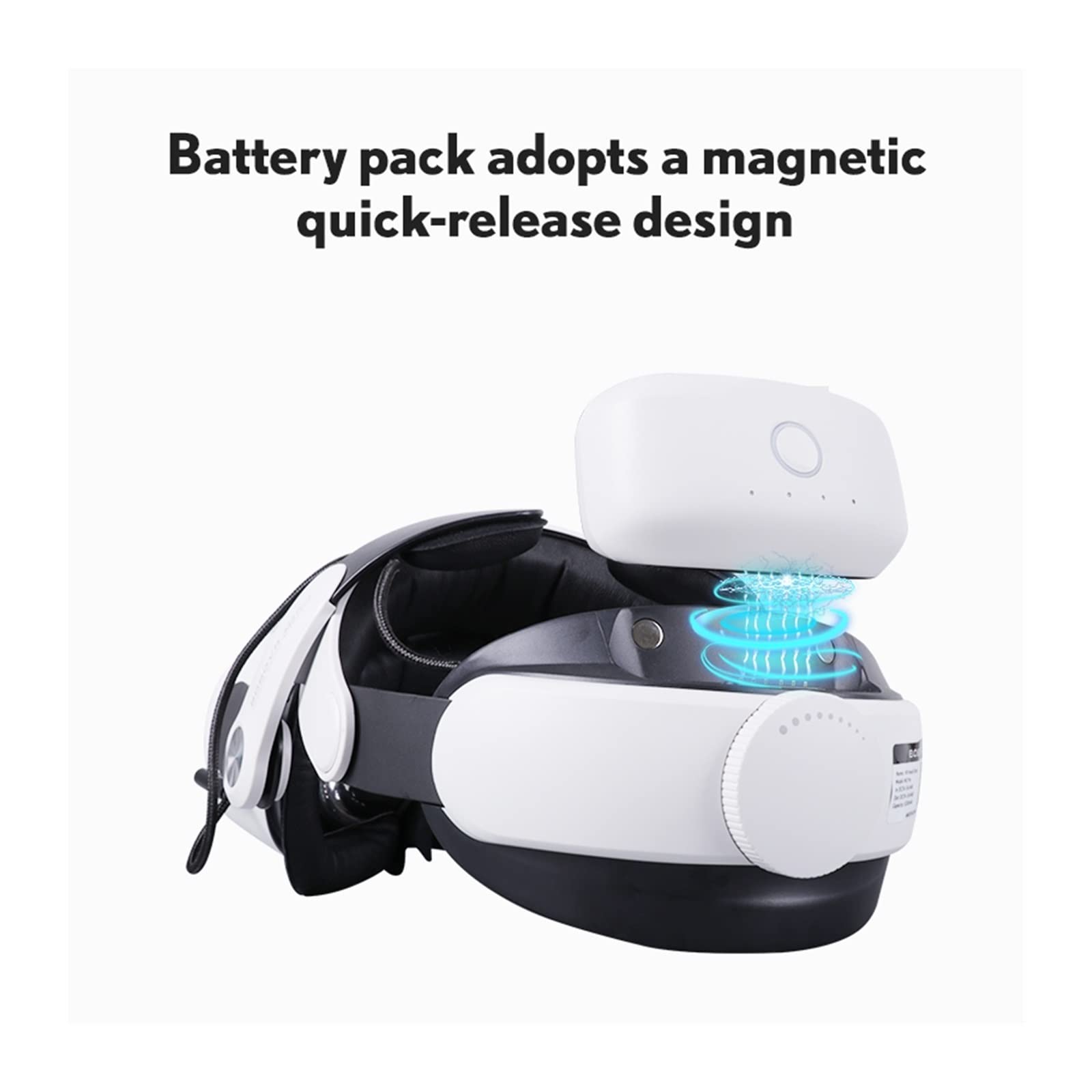 M2 Pro Strap with Battery for Oculus Quest 2 VR Headset Halo Strap Battery Pack C2 Carry Case F2 Fan for Quest2 Accessory (Color : Blue)