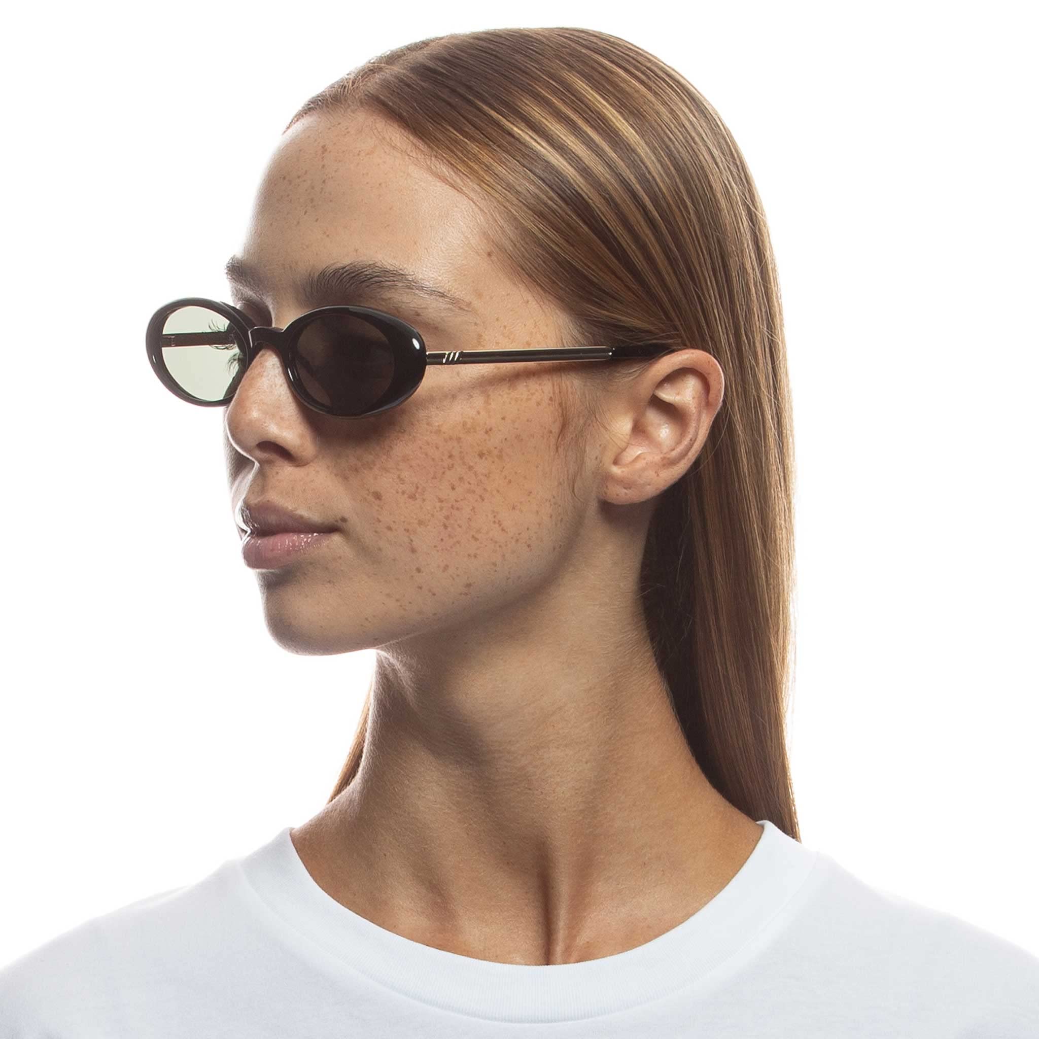 Le Specs Women's Magnifique Sunglasses, Black/Green Mono, One Size