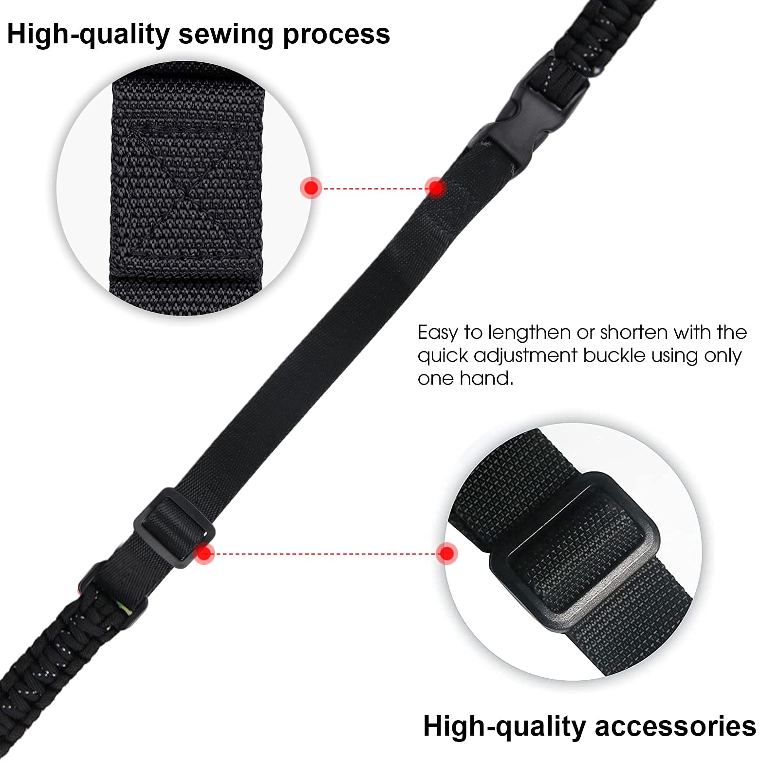 iLVANYA Paracord Handle with Adjustable Shoulder Strap -Compatible with Hydro Flask Wide Mouth Water Bottles -Sports Water Bottle Accessories for Men Women Hiking Travelling Camping (Black)
