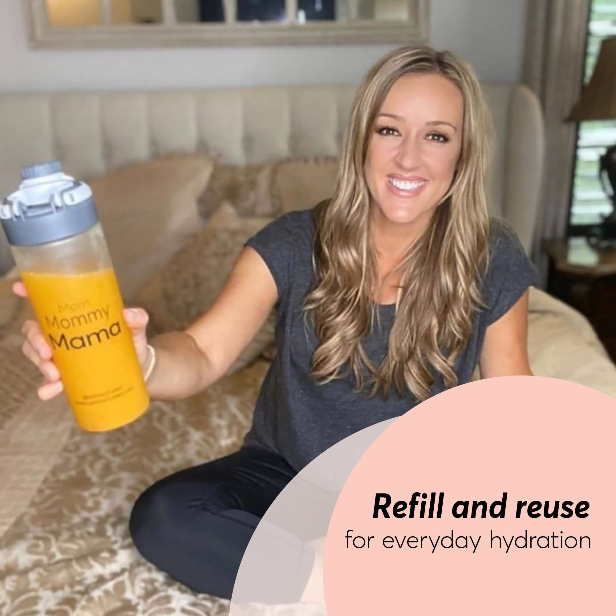 I AM NURTURED - New Mama Water Bottle (Mom, Mommy, Mama), Reusable Clear Drinking Bottle, Supports Hydration, Easy to Carry Around, Postpartum Essentials, 25 fl oz