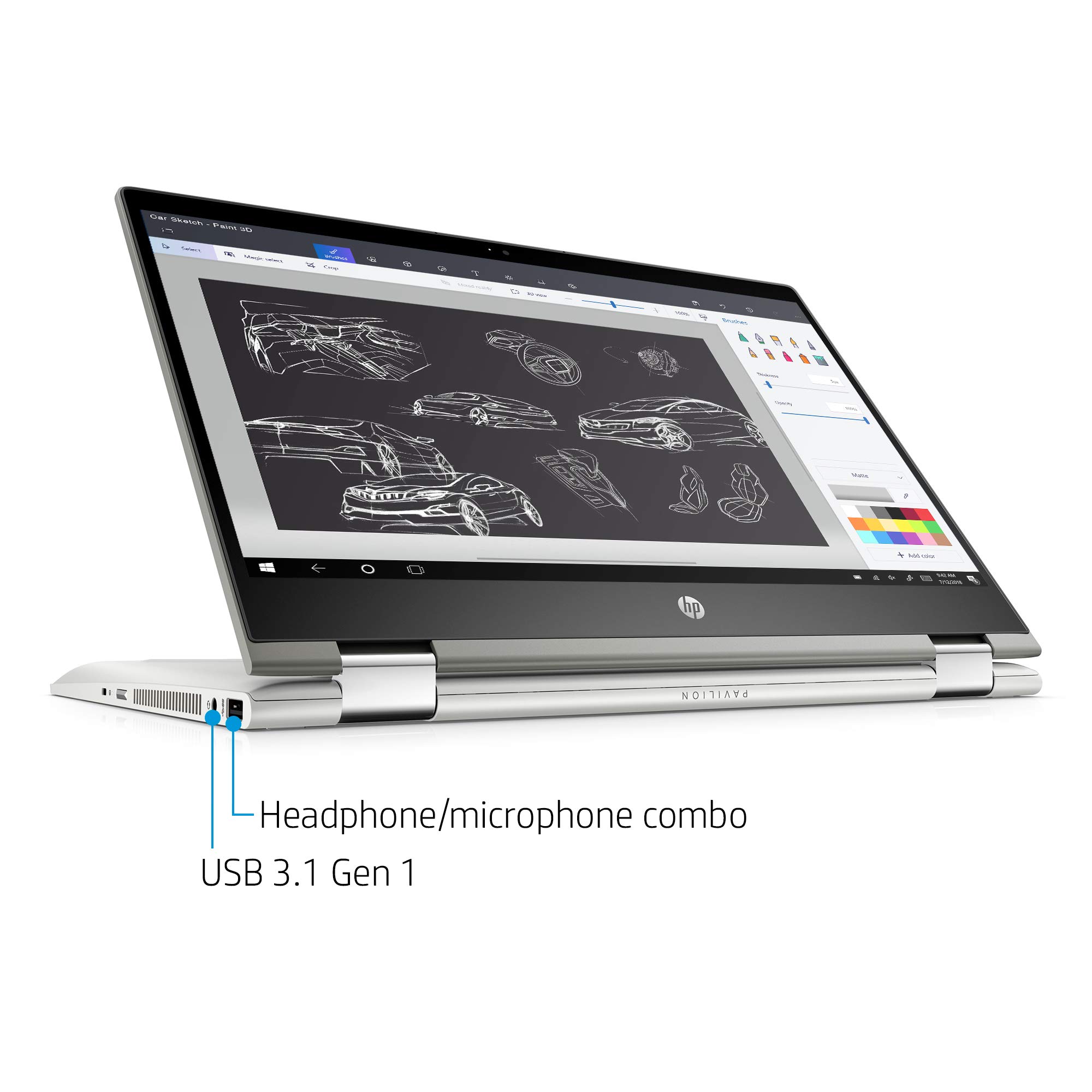 HP Pavilion X360 14-Inch Convertible Laptop, Intel Core I5-8265U Processor, 8 GB RAM, 1 TB Hard Drive & 128 GB Solid-State Drive, Windows 10 Home (14-cd1042nr, Mineral Silver)