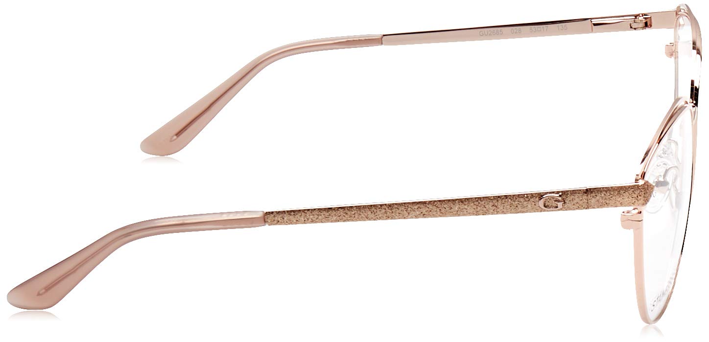 Guess GU2685 Eyeglass Frames - Shiny Rose Gold Frame, Shiny Rose Gold Lenses, 53 mm GU268553028