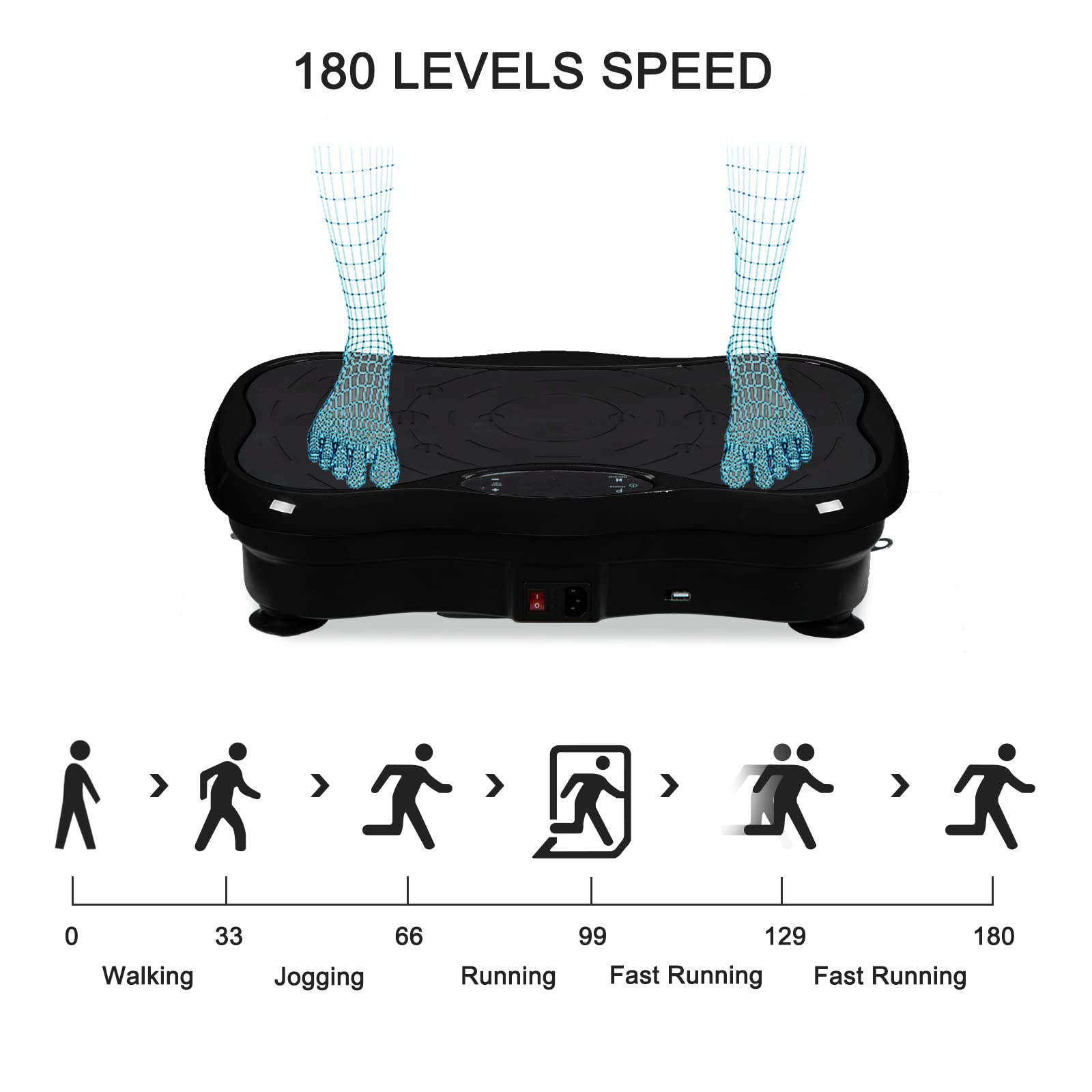 Ktaxon Vibration Plate, Vibration Machine, Vibrating Plate Exercise Machine with LCD Display, 5 Mode, 180 Level, Remote Control and Resistance Bands(Red)