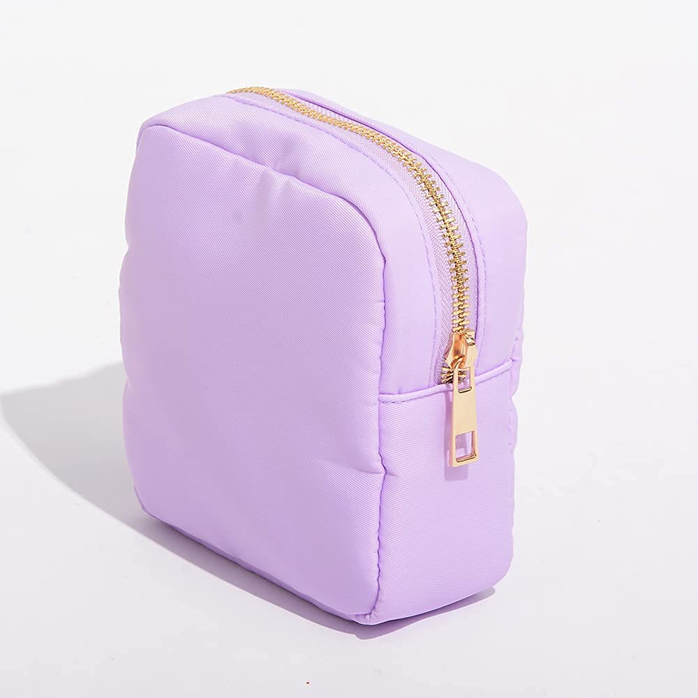 Kaymey Large Cosmetic Bag Makeup Pouch Bag Case Nylon Travel Set (Purple, L)