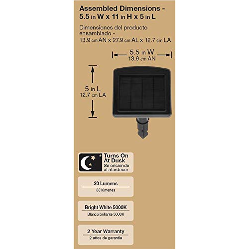 Hampton Bay Solar Powered 16 ft. Clear Outdoor Integrated LED 5000K Warm White Landscape Rope Light with Remote Panel