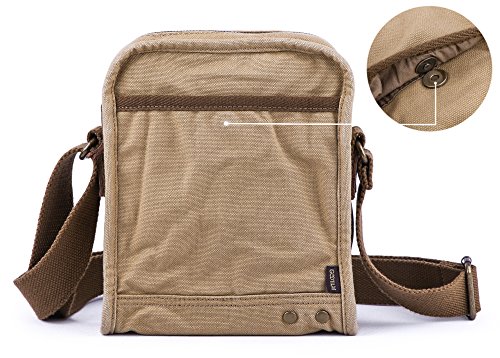 Gootium Small Canvas Cross Body Messenger Bag, Khaki