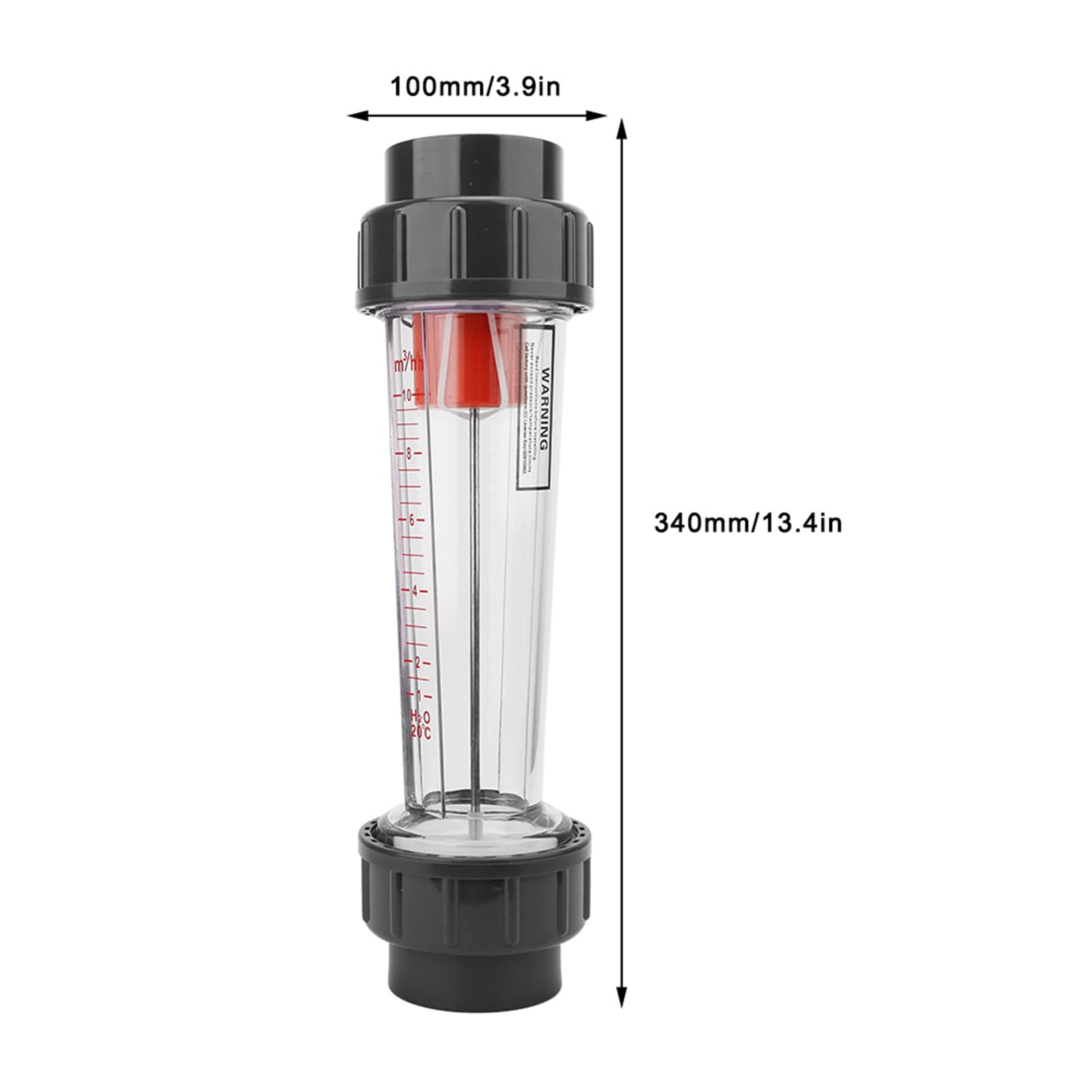 LZS-50(D)Liquid Flowing Rate Gauge 1-10 Tube Type Flowmeter 63mm/2.5in Liquid Flowing Meters Plastic Flat Interface Hydraulic Valve Fittings