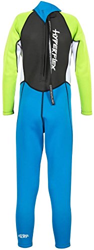 Hyperflex Access Unisex Full Body 3mm Backzip Wetsuit Watersports - Kid Sizes - Warm 4-Way Stretch Neoprene - Adjustable Collar and Flat Lock Construction - High Performance 50+ UV Shield