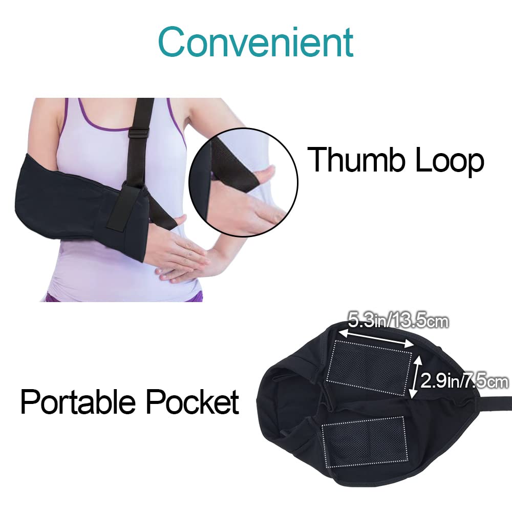 Japard Shoulder Immobilizer Elbow Support, Arm Sling for Shoulder Injury, Men, Reversible Design for Right Left Arm, Medical Arm Sling for Elbow Injury for Woman