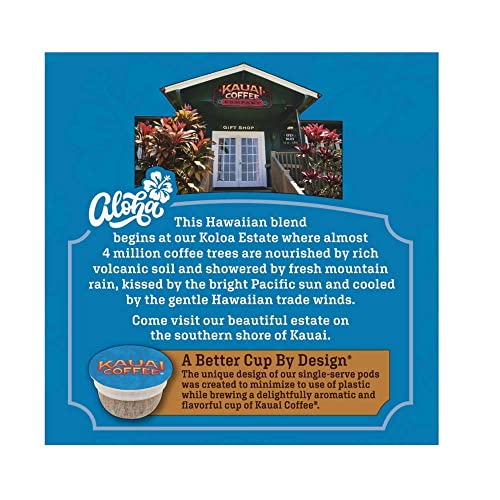 Kauai Coffee Coconut Caramel Crunch Medium Roast- Compatible with Keurig Pods K-Cup Brewers (1 Pack of 12 Single-Serve Cups)