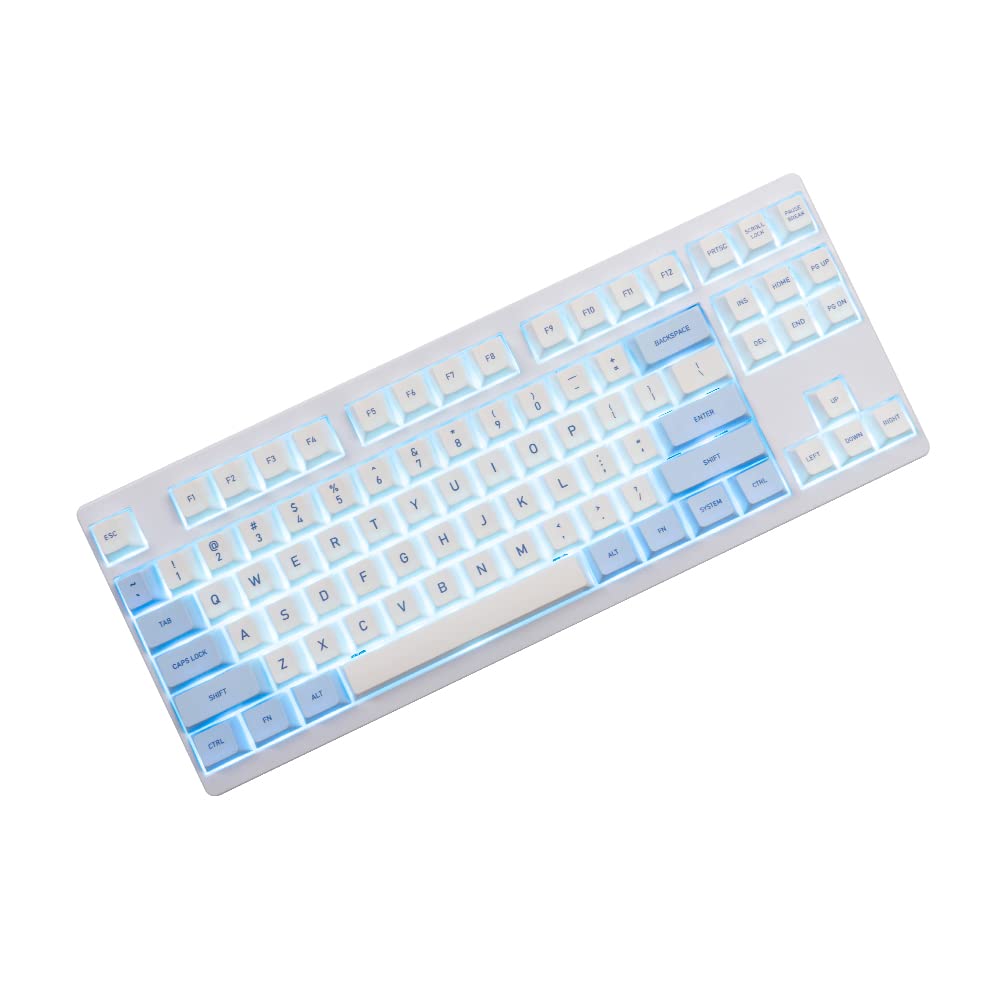 IDOBAO Blue and WhiteKeycaps Pegaso Cherry Profile Thick PBT Dye-Sublimation Keycaps with 95 Keys for Standard 60 65 70 80 90 Layout Cherry MX Mechanical Keyboard Office Gaming