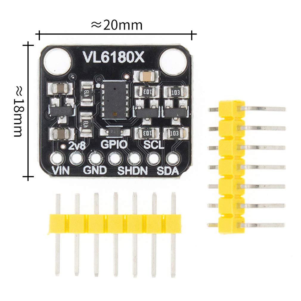 HiLetgo 2pcs VL6180 VL6180X Range Finder Optical Ranging Light Sensor Module Gesture Recognition Sensor I2C Interface 3.3V 5V Emitter Ambient Light Sensor