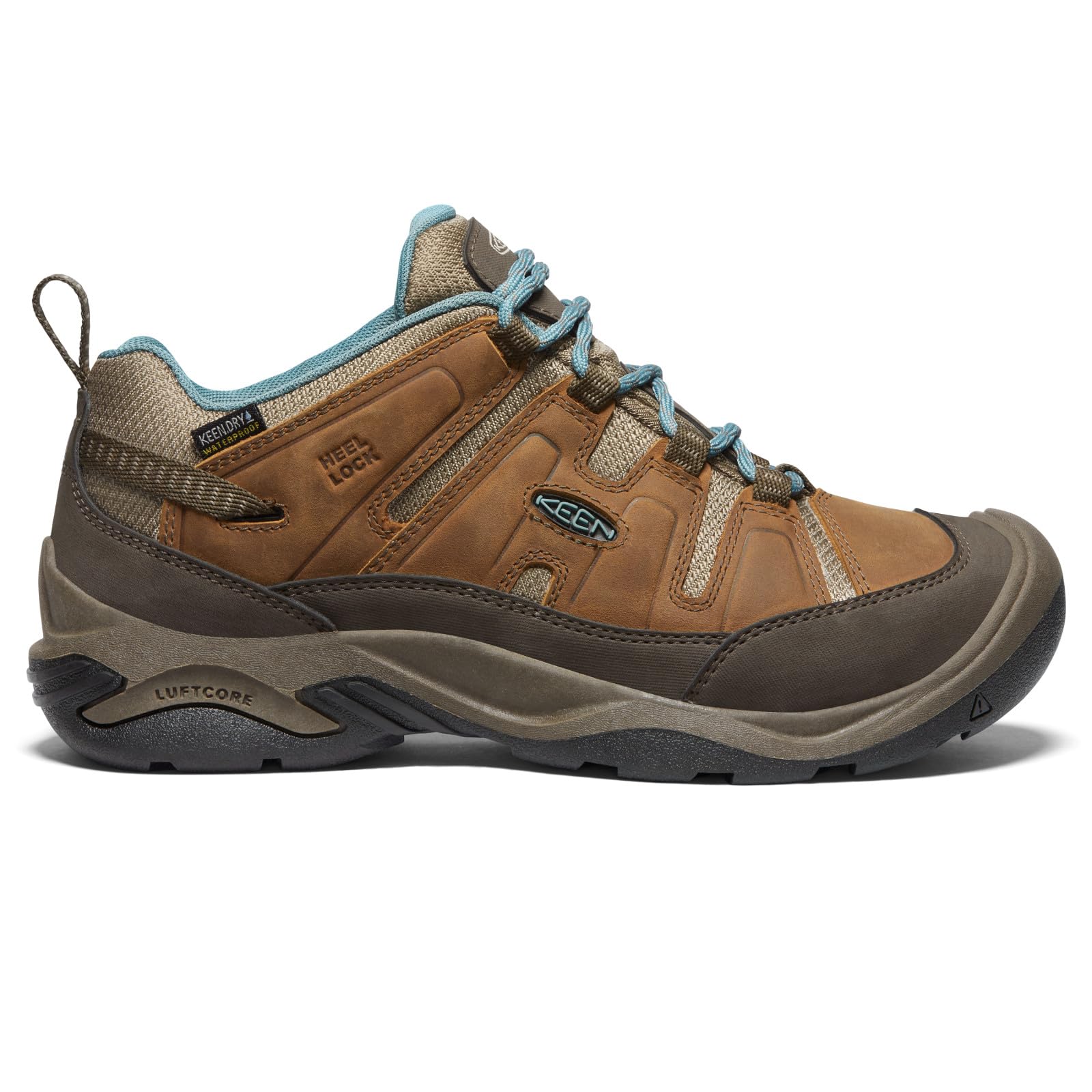 KEEN Women's Circadia Low Height Comfortable Waterproof Hiking Shoes, Syrup/North Atlantic, 11 Wide