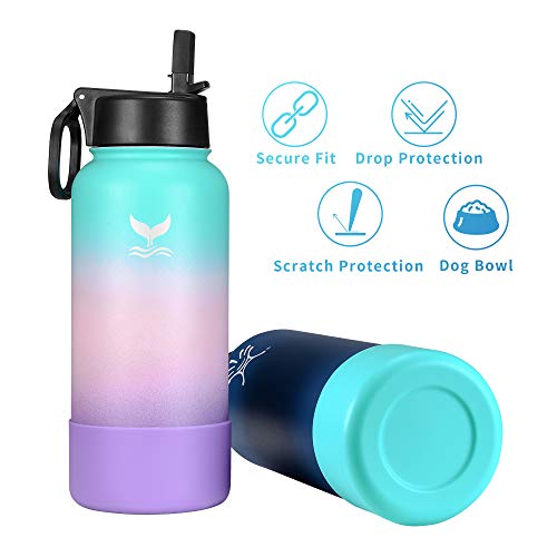 Vmini Protective Silicone Boot, Compatible with Hydro Flask and More Water Bottles, Anti-Slip Bottom Sleeve Cover (32-40 oz, Grey)