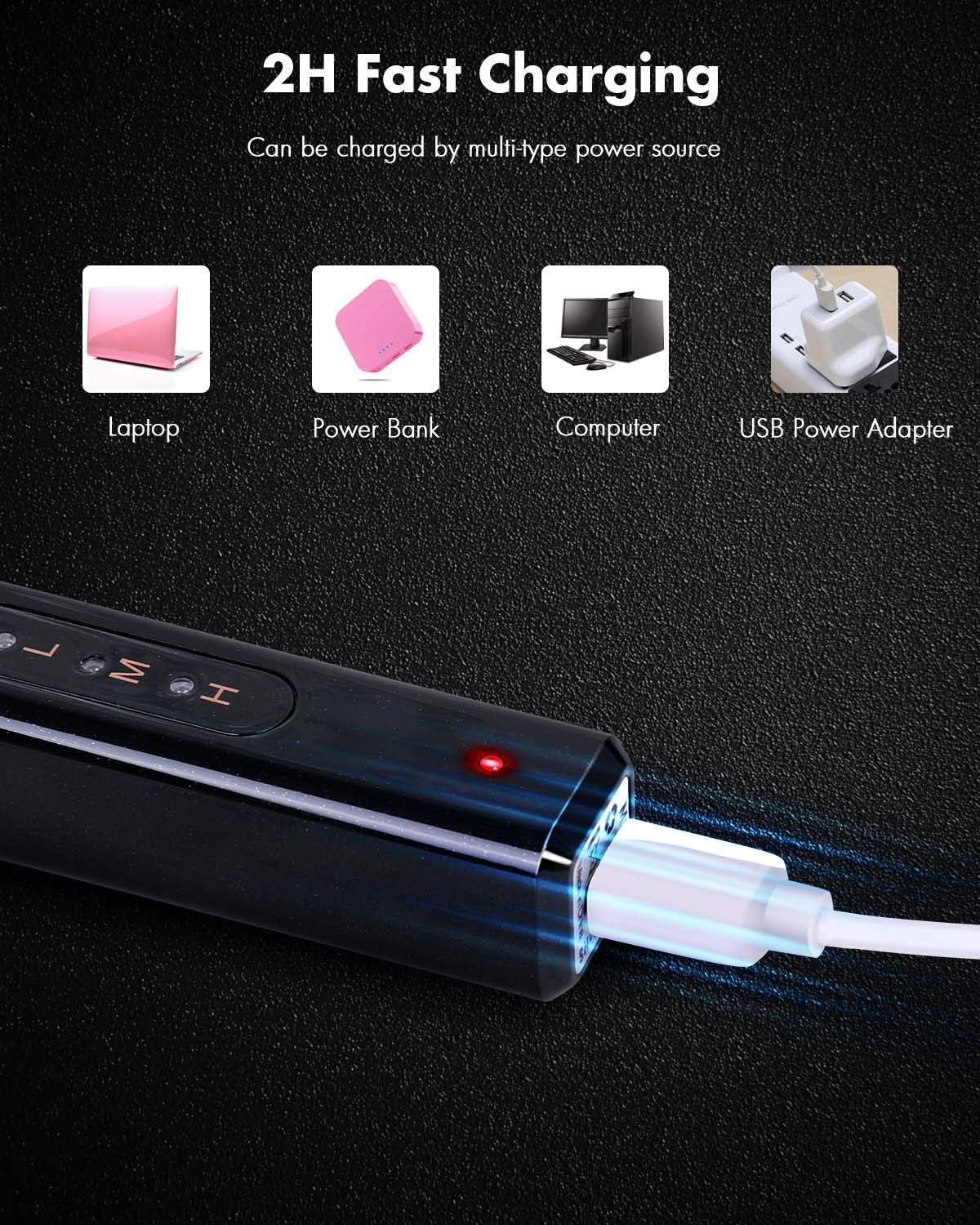 Heated Eyelash Curler, USB Rechargeable Electric Eyelash Curler for Quick Natural Curling,Long Lasting Eyelashes Curl Tool Valentine's Gifts for Women (Black)