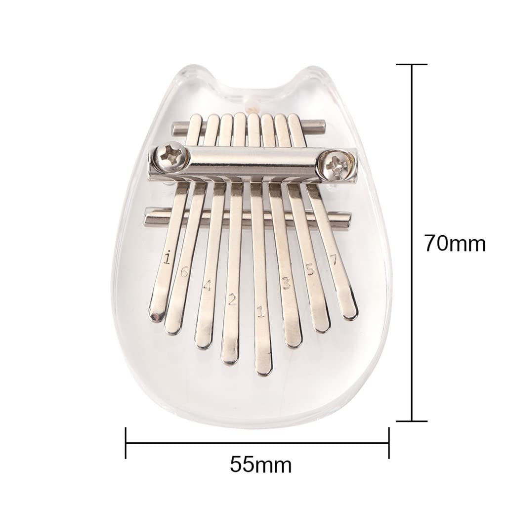 KXDFDC 1pcs Mini 8 Key Cute Portable Thumb Piano Clear Transparent Finger Piano