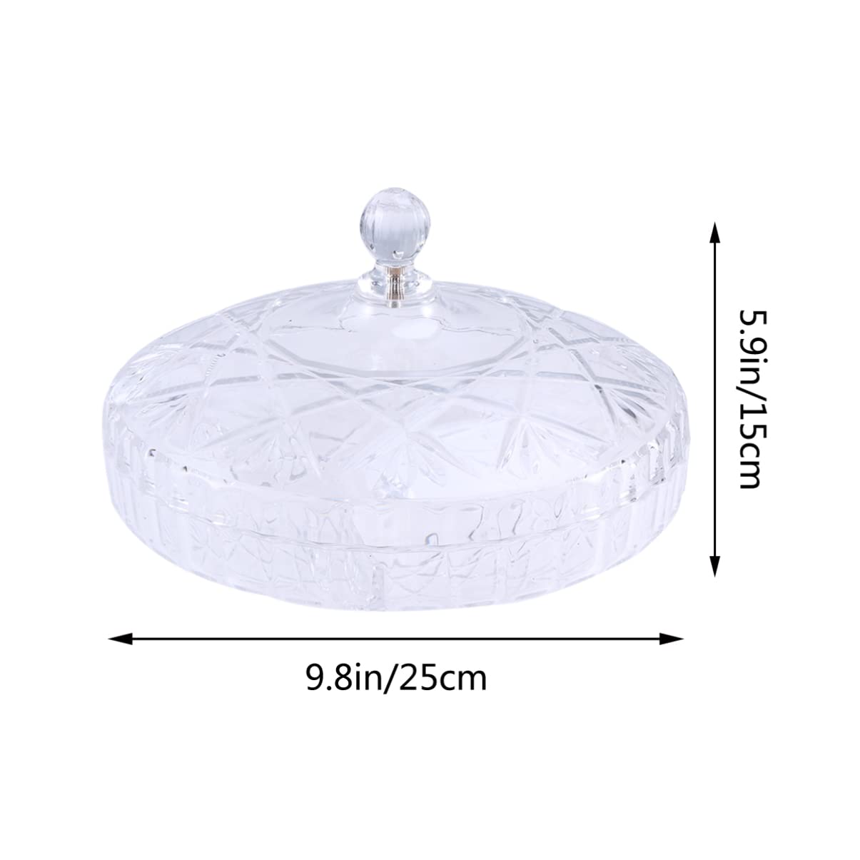 Kichvoe Veggie Tray 3 Compartment Serving Tray with Lid Round Food Storage Container Nuts Serving Platter Candy Bowl Appetizer Tray for Fruit Snack Appetizer 25CM Divided Serving Tray