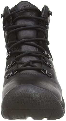 KEEN Women's Pyrenees Mid Height Waterproof Hiking Boots, Black/Legion Blue, 10.5