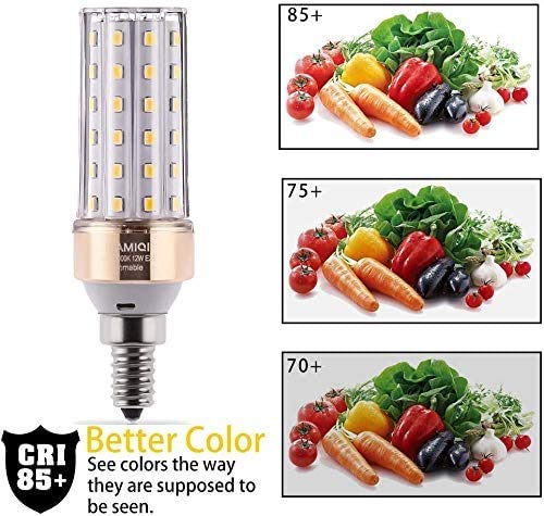 ILAMIQI E12 LED Bulbs Dimmable,8W LED Light Bulbs,80 Watt Equivalent,Soft Warm White 3000K LED Chandelier Bulbs, Ceiling Fan,Decorative Candle Base, Pack of 3