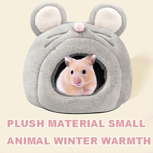 Hamster Sleeping Bed Hammock Baby USB Heating Pad Small Animals Adjustable Temperature Warm Hanging Bed for Hedgehog Rat Sugar Glider Squirrel Ferret Winter Nest Hideout Pet Accessories (grey)