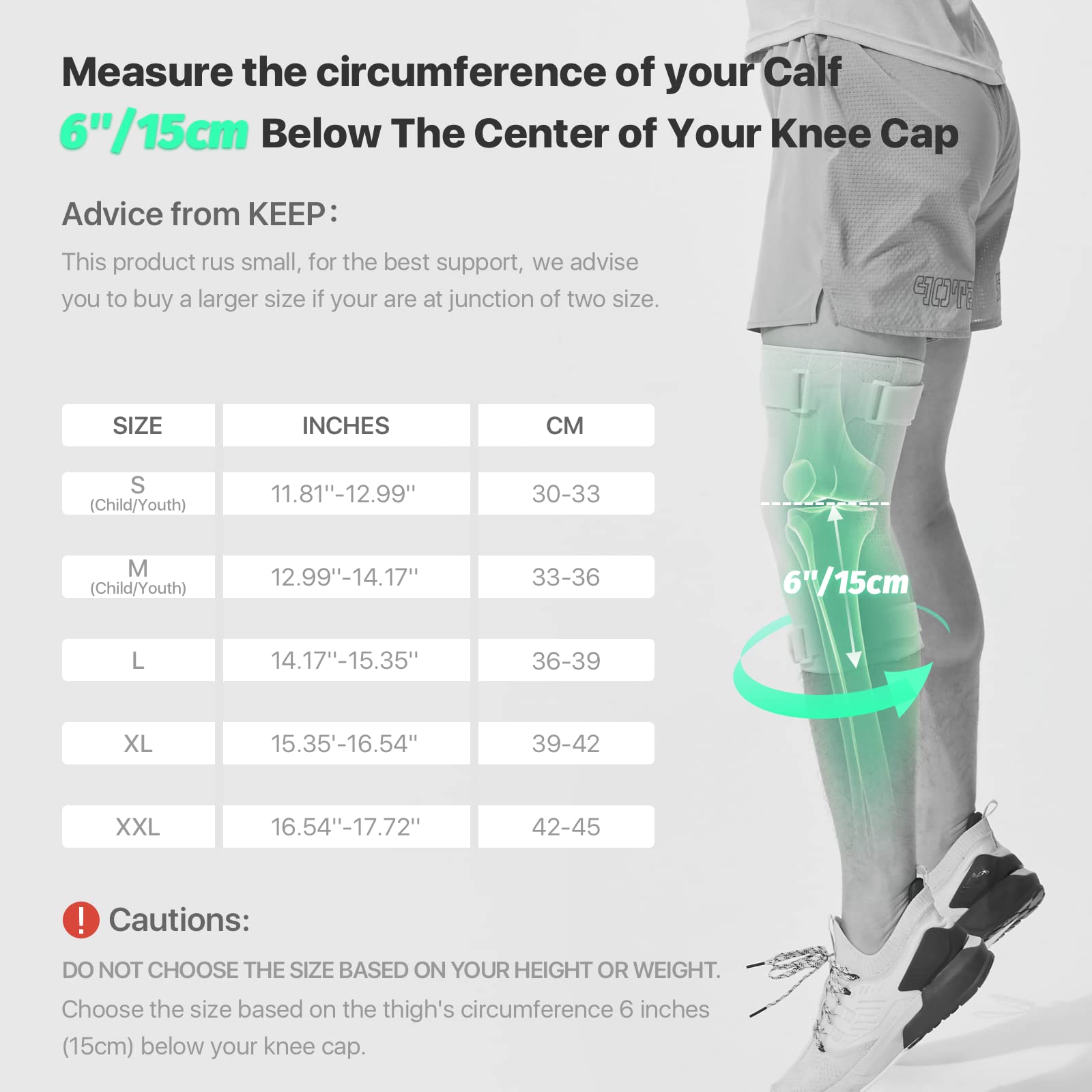 KEEP Protective Knee Brace, Knee Compression Sleeve Support, Volleyball Knee Pads, Thickened Non-slip Sports Knee Pads for Knee Pain, Running, Work Out, Gym, Hiking Black, M