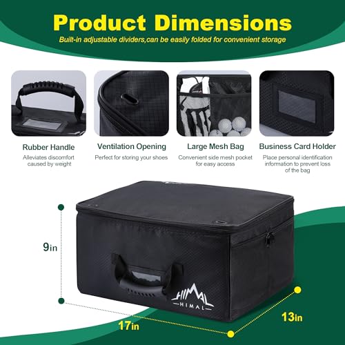 HIMAL HIMAL Golf Trunk Organizer -Collapsible & Foldable Golf Travel Storage,Waterproof Car Golf Bag with Independent Ventilation Compartment for 1 Pair Shoes