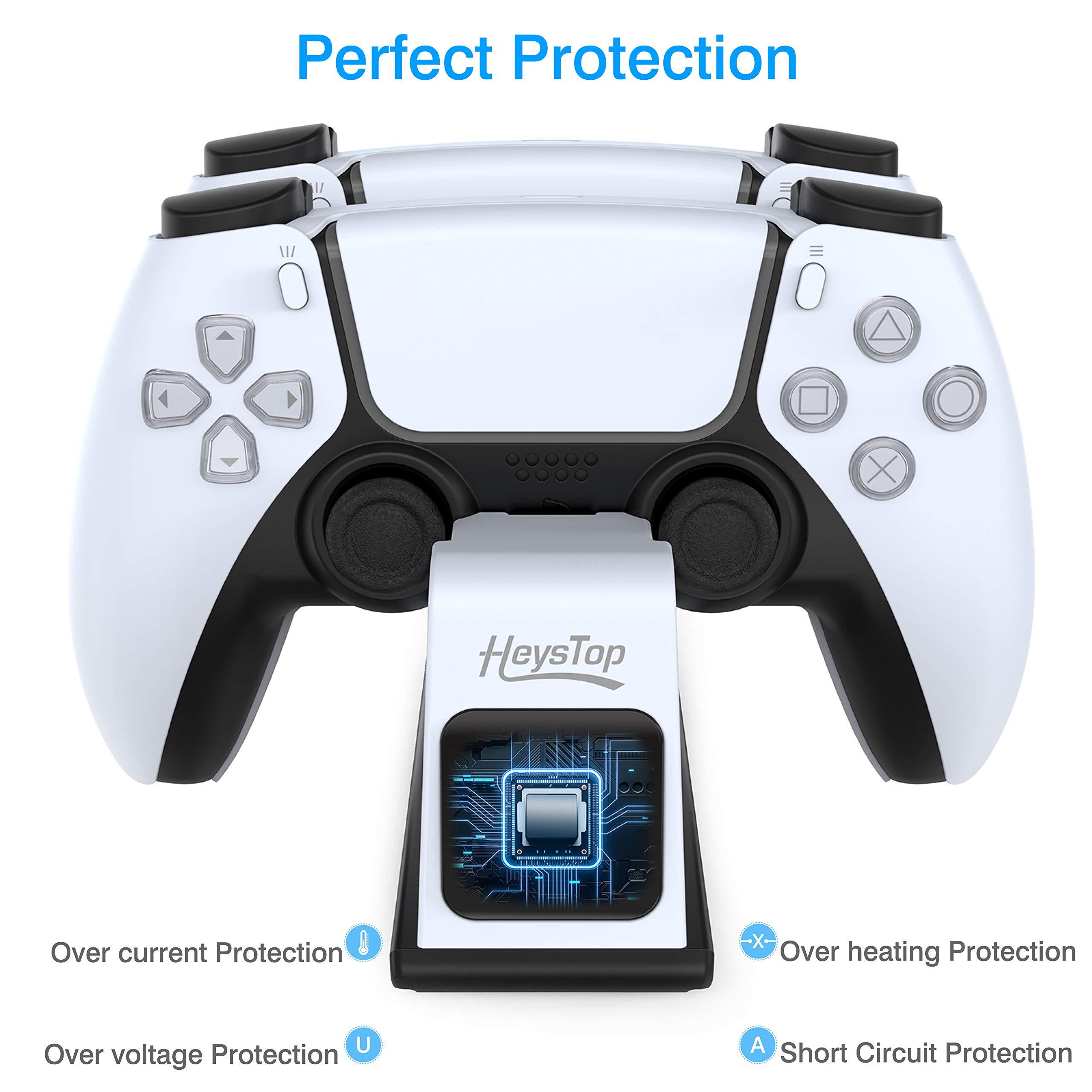 HEYSTOP PS5 Controller Charger Station, DualSense PS5 Charging Station with LED Indicator, PS5 Fast Charging Dock Compatible with Sony Playstation 5 Controller
