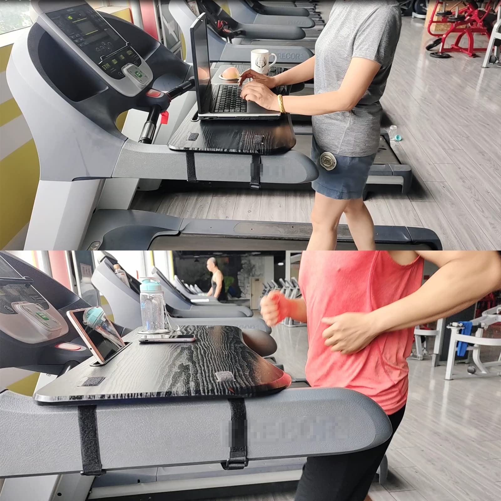 LA TROUVAILLE Universal Treadmill Desk Attachment, Suitable for Treadmills with Slanted or Horizontal Armrests，Ergonomic Platform for Books, Tablets, Laptops and Phone Stand（35.5x15 inch）