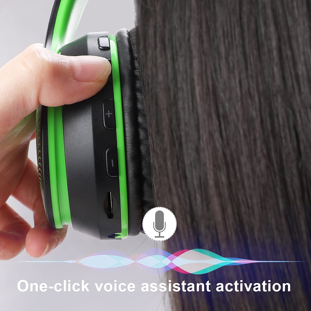 IFECCO Wireless Bluetooth Headphones Over Ear with Build-in Microphone and 3.5mm Cable for Wired Headset Mode with Comfortable Soft Earpads Long Battery Life HD Stereo Sound (Green)