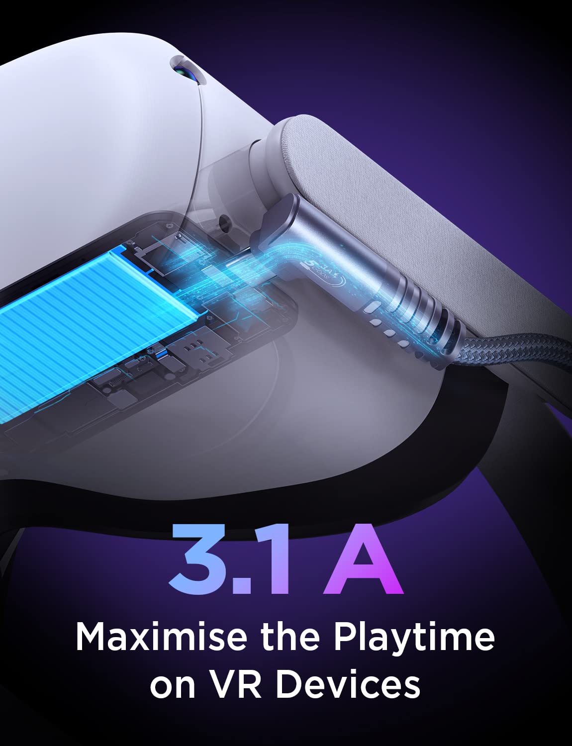 LISEN 16FT Link Cable for Oculus Quest 2/Pico 4 Accessories, Meta VR Link Cable [Soft Nylon Braided] 5Gbps High Speed Transfer & 3.1A Fast Charging, USB 3.0 to USB C Cable for VR Headset and Gaming PC