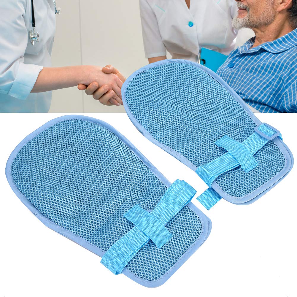 Hand Restraint Glove For Elderly, Dementia Anti Scratch Quality 1 Pair Breathable Adjustable Finger Size Fixed Gloves Size