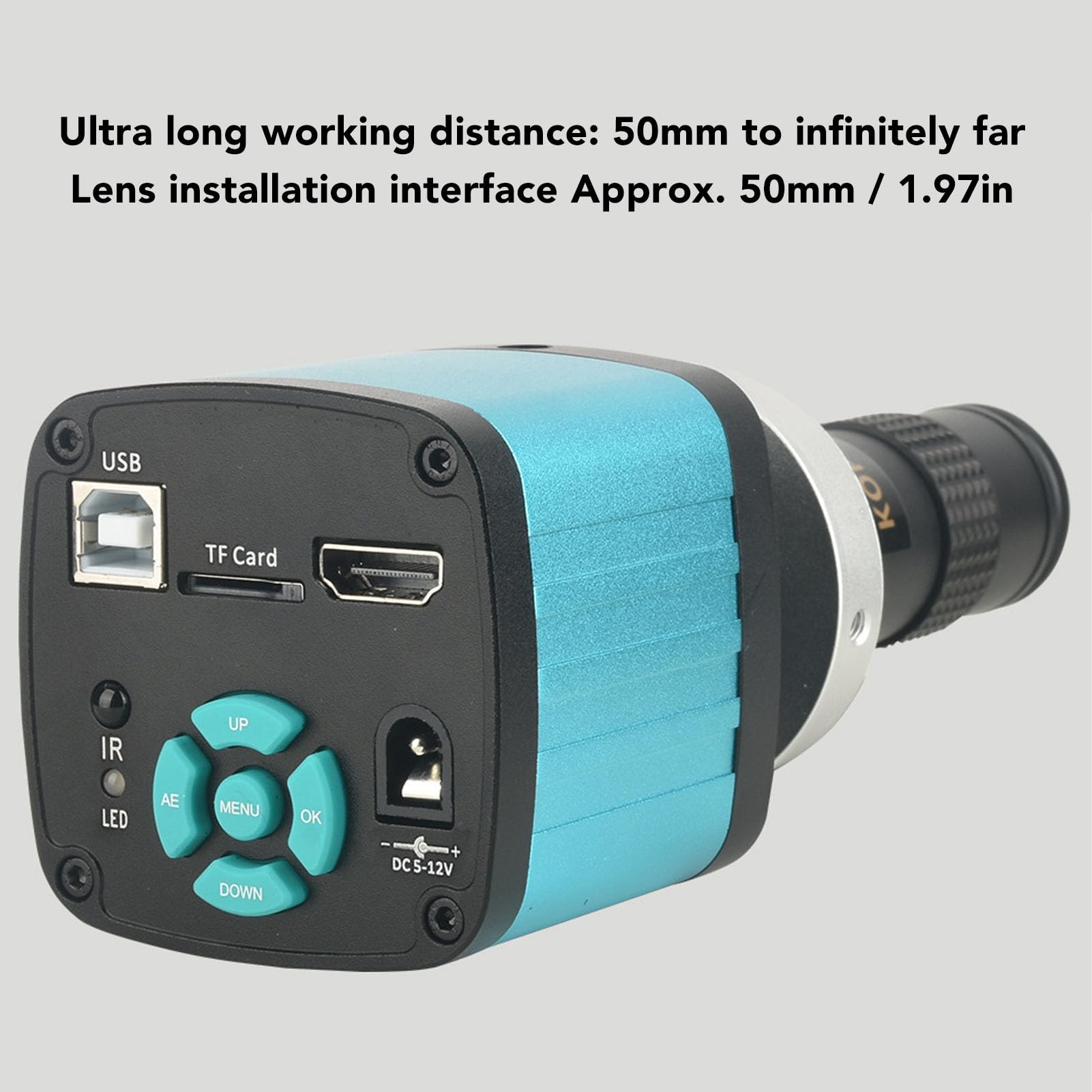HD Microscope Camera, 4K Video 100β240VAC Industrial Microscope Camera Lightweight 1080P 130X Aluminum Alloy for Home (US Plug)