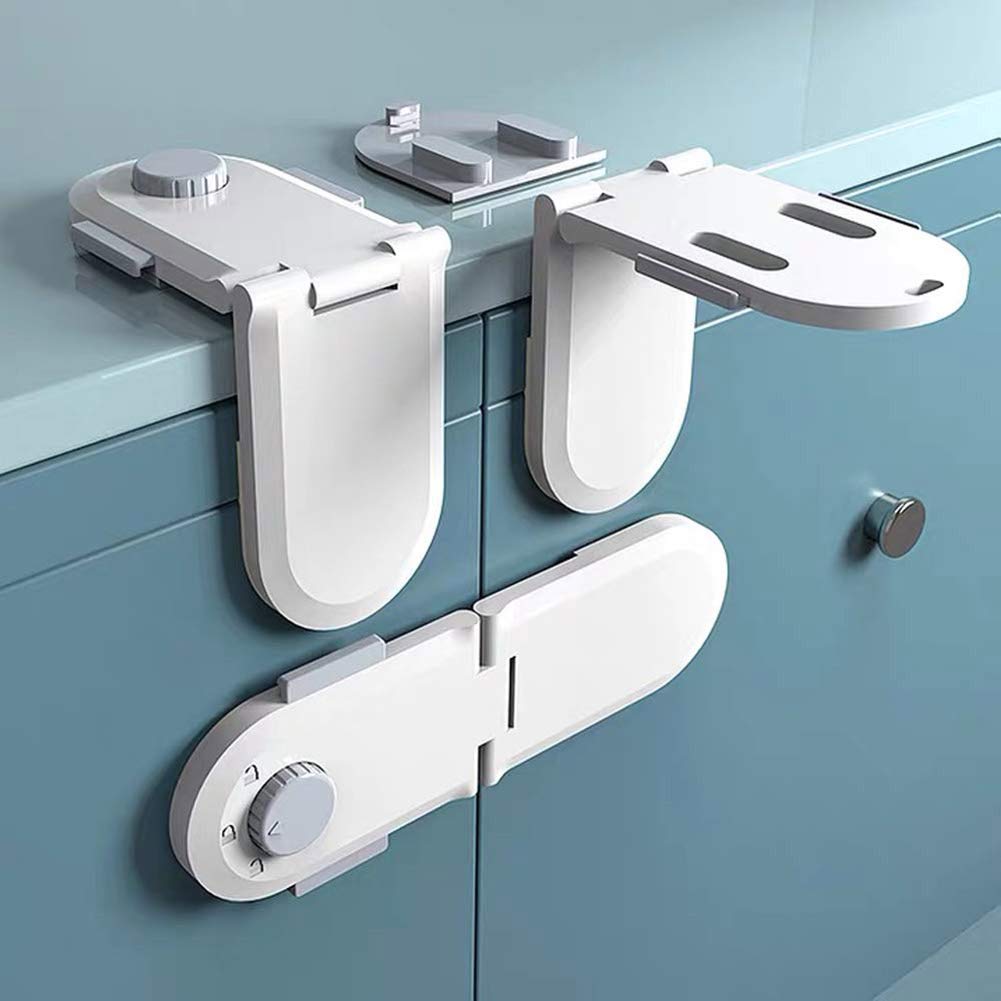 Improved Child Safety Cabinet Locks (2 Pack) - Baby Proofing Oven Door Lock for Drawers, Cupboard, Oven, Fridge, Toilet Seat and More - No Drilling Needed - 3M Adhesive