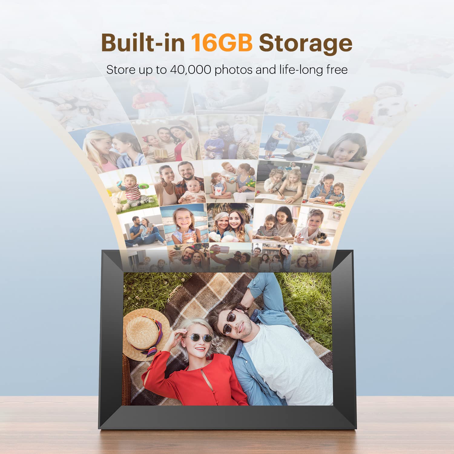 Kodak 10.1 Inch Smart WiFi Digital Picture Frame 1280x800 Touch Screen,Auto-Rotate, Built in 16GB Memory, Share Moments Instantly via Kodak App from Anywhere (10.1 inch Black)